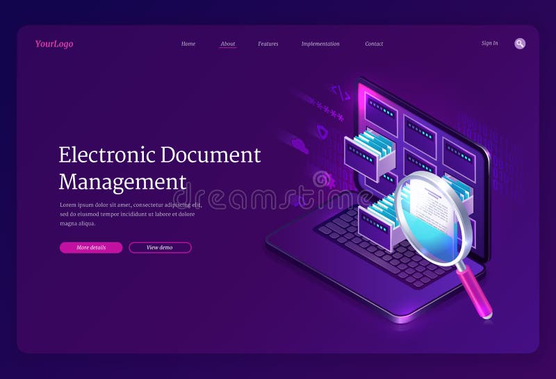 Electronic Document Management Vector Stock Illustrations – 3,049 ...