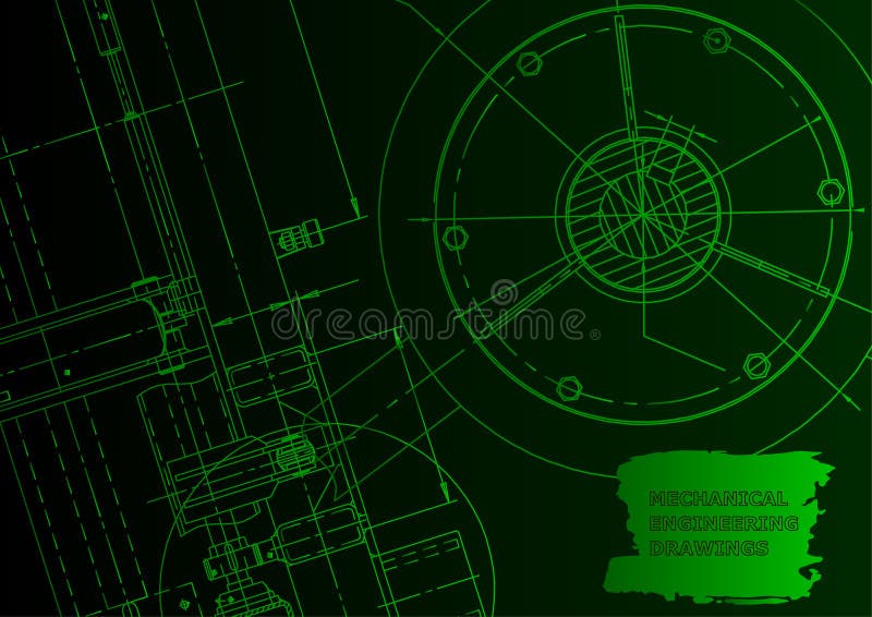 Cover, Flyer, Banner. Vector Engineering Illustration. Blueprint ...