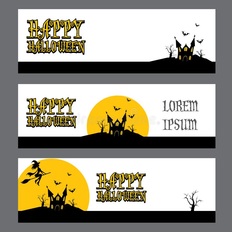 Vector Banner Halloween Design Template Stock Vector - Illustration of ...
