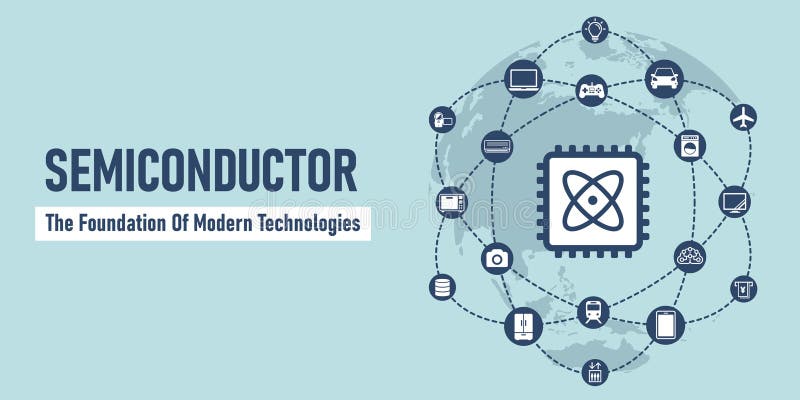 Vector Banner Illustration of a Semiconductor and Its Applications ...