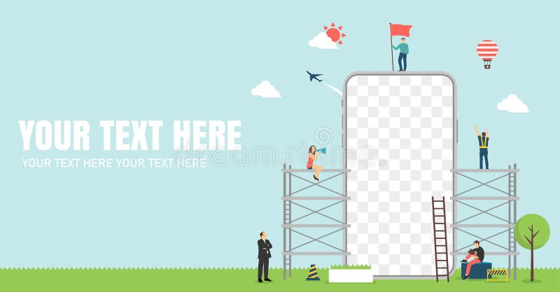 Vector Banner Illustration with Smartphone Motif Stock Illustration ...