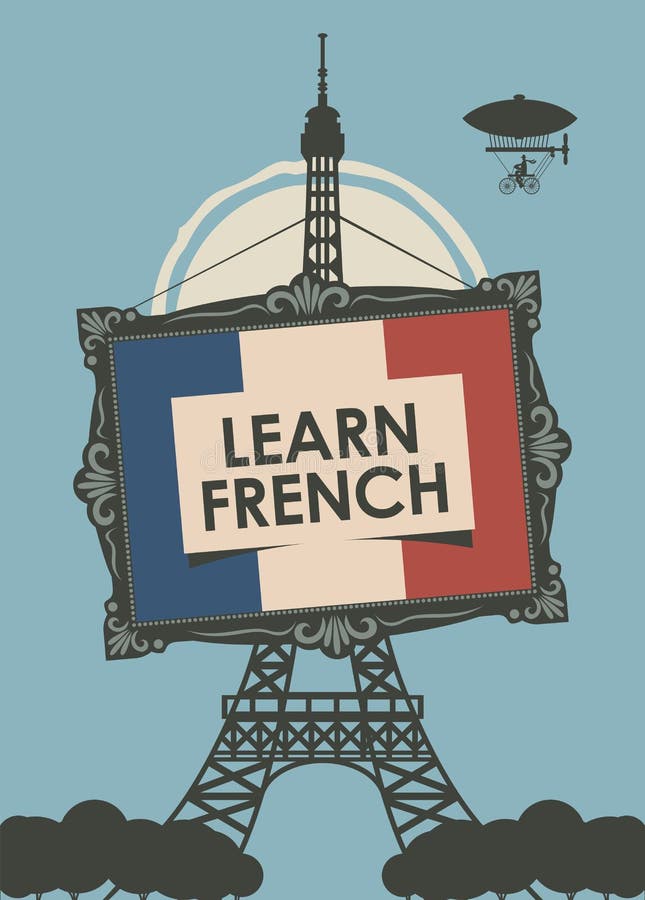 Vector Banner for Learn French with Eiffel Tower Stock Vector ...