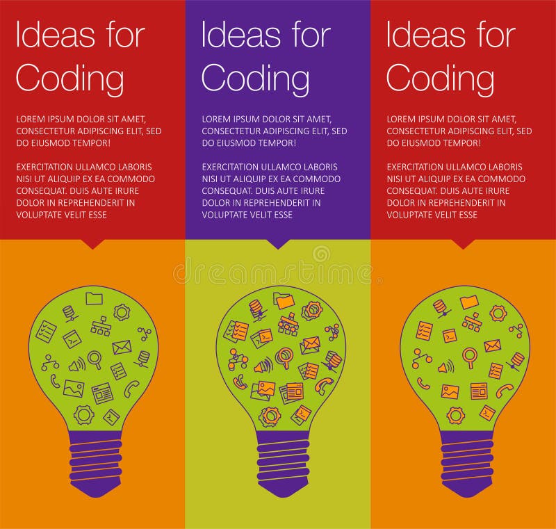 Vector Banner with Light Bulb of Idea. Stock Illustration ...