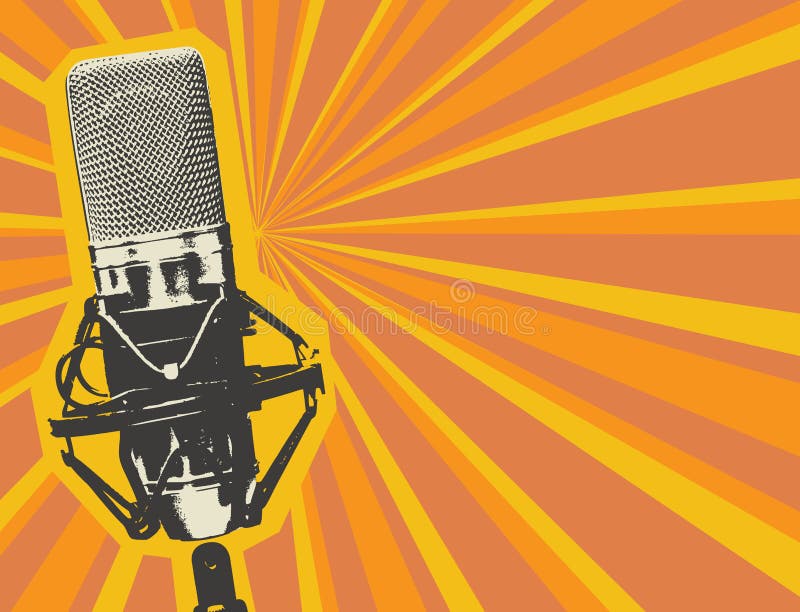 Vector Banner with Microphone and Place for Text Stock Vector ...