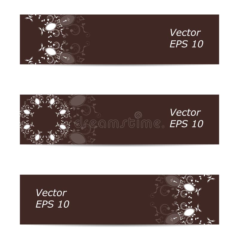 Vector Banner of Ornate Brown Stock Illustration - Illustration of ...