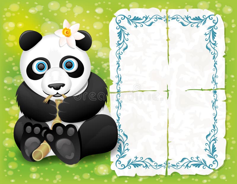 Vector banner Panda vector illustratie. Illustration of leuk - 41156041