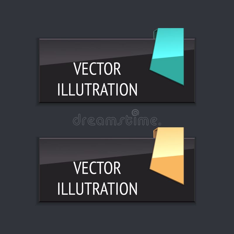 Vector Banner. the Rectangular Form with Overlapping Label. the Flat ...
