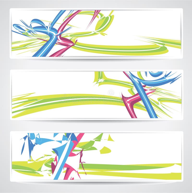 Vector Banner Set with Fun Design Stock Vector - Illustration of ...