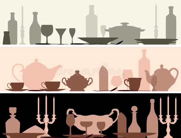 Vector Banner of Setout (table Appointments). Stock Vector ...