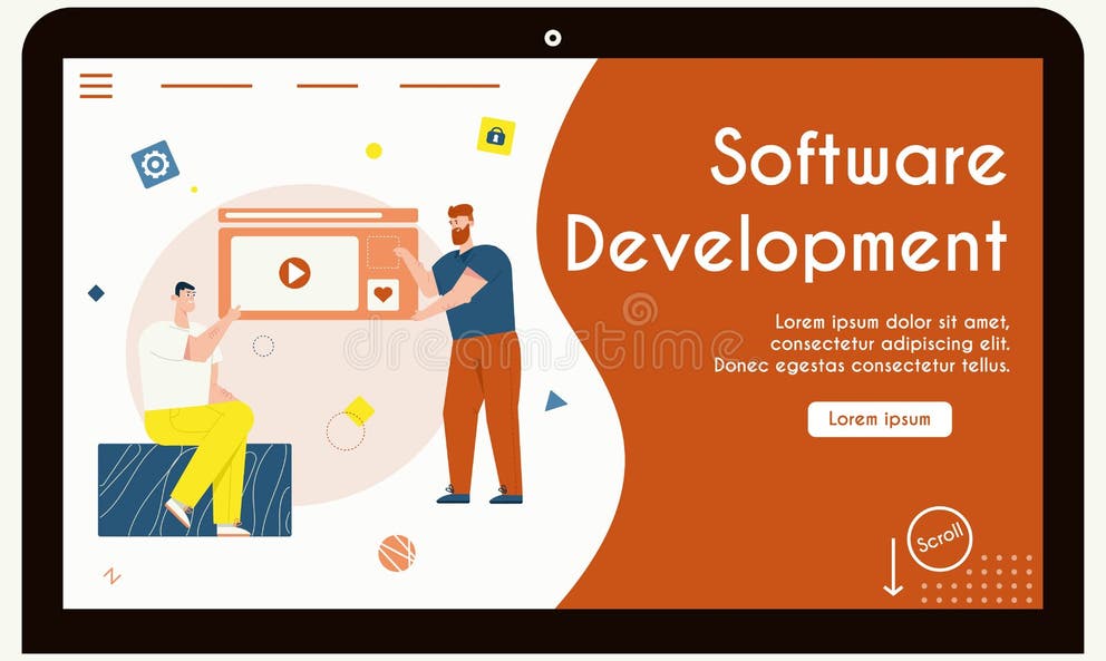 Vector Banner of Software Development Concept Stock Vector ...