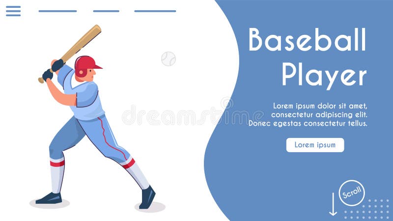 Vector Banner Template Baseball Player Batter Stock Vector ...