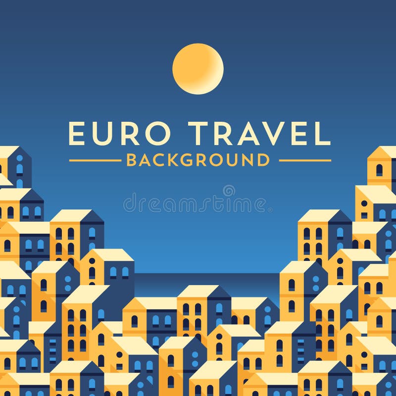 Vector Banner Template with European Landscape. Stock Illustration ...