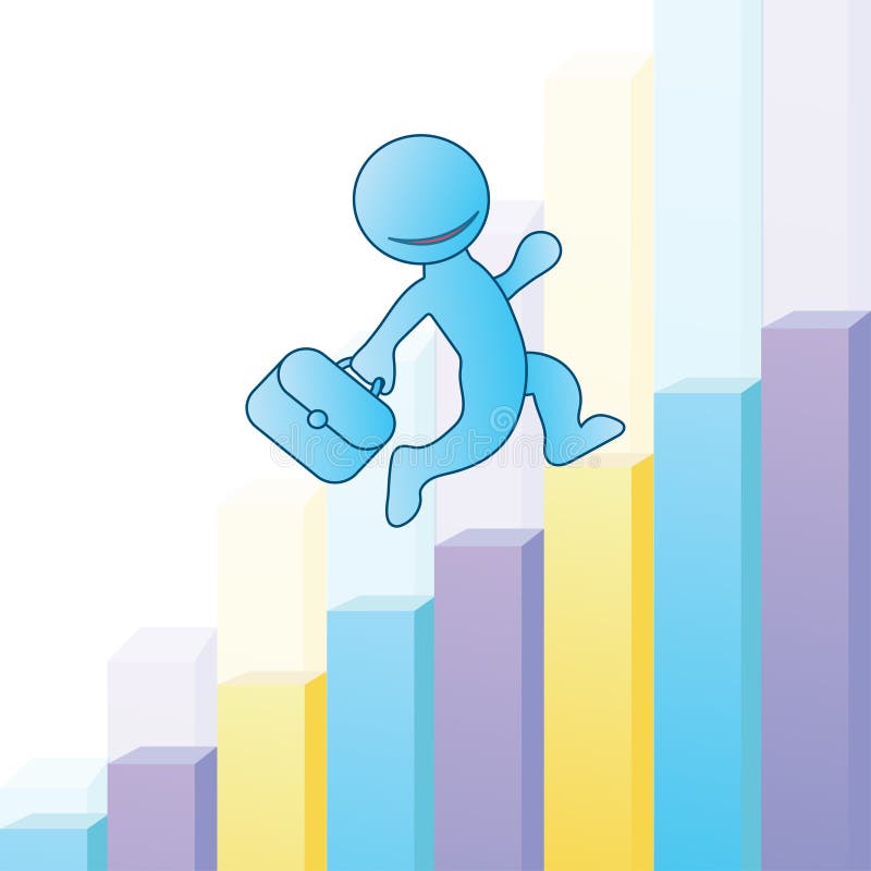 Vector Banner Template with a Man Climbing Up the Corporate Ladder ...
