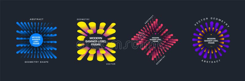 Vector Banner Template, Modern Geometric Tag with Round Elements in a ...