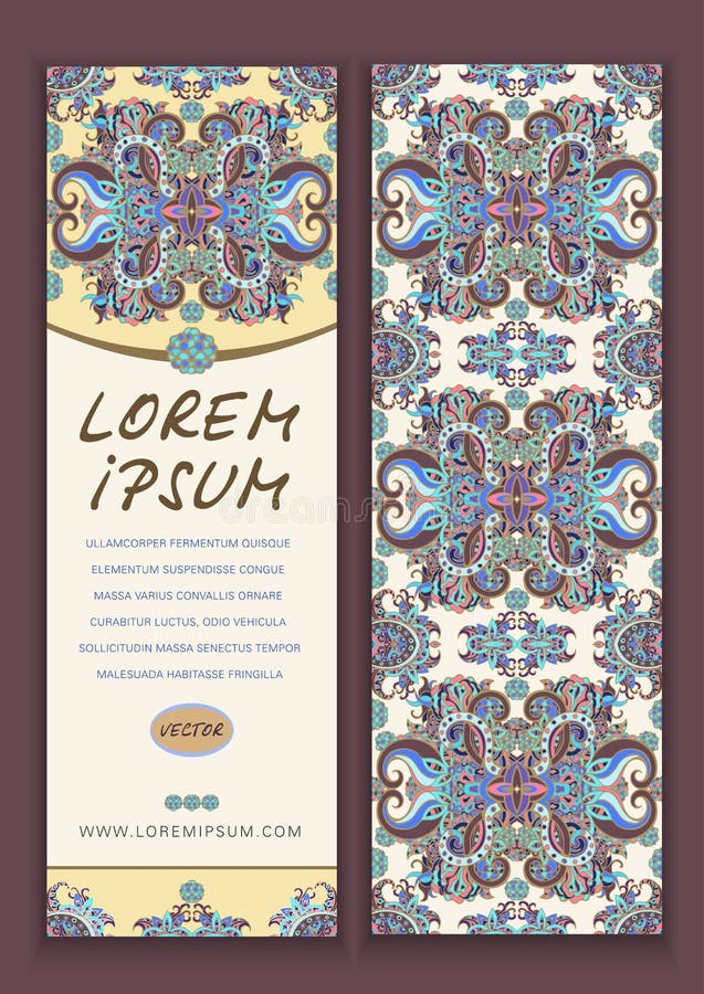 Vector Banner Templates with Abstract Ethnic Patterns. Double-sided ...