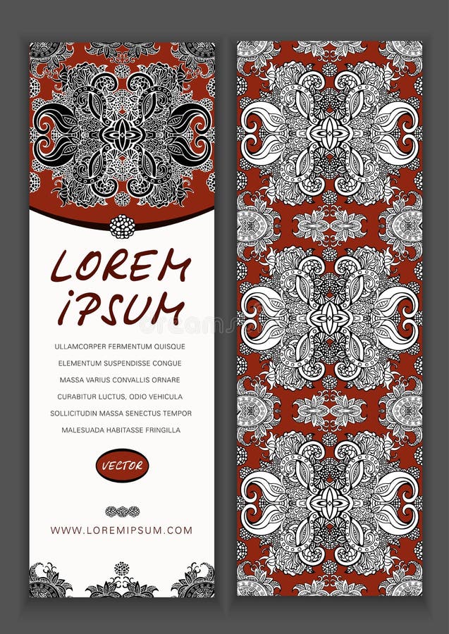 Vector Banner Templates with Abstract Ethnic Patterns. Double-sided ...