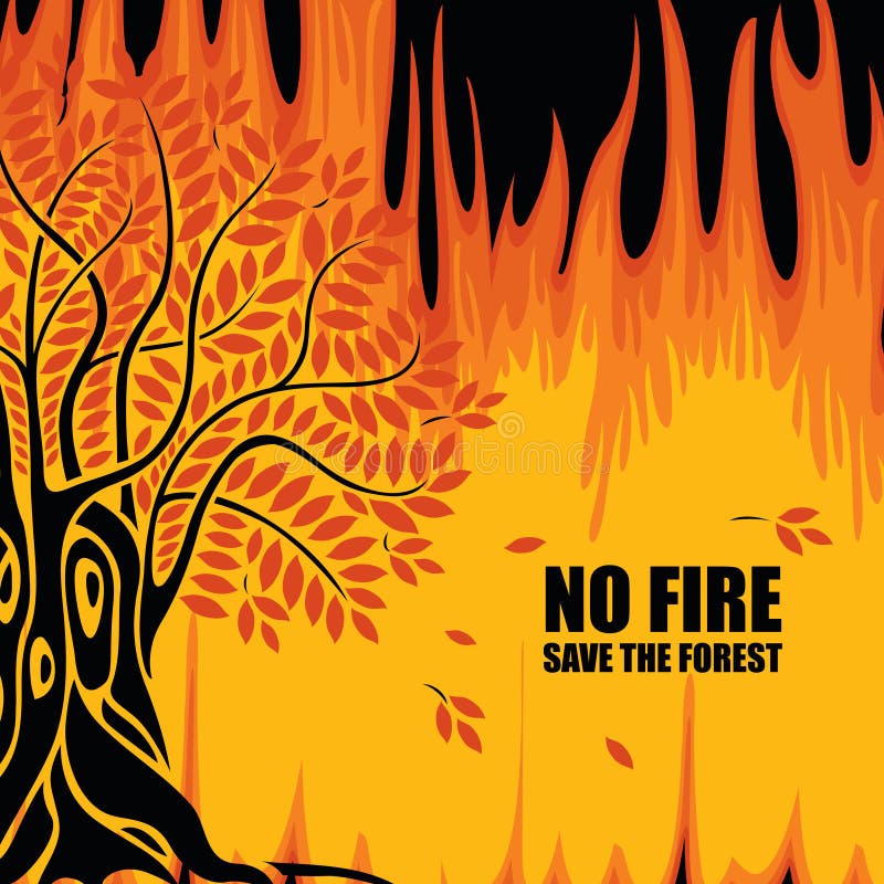 ECO Poster on the Theme of Forest Fires, Save the Forest Stock Vector ...
