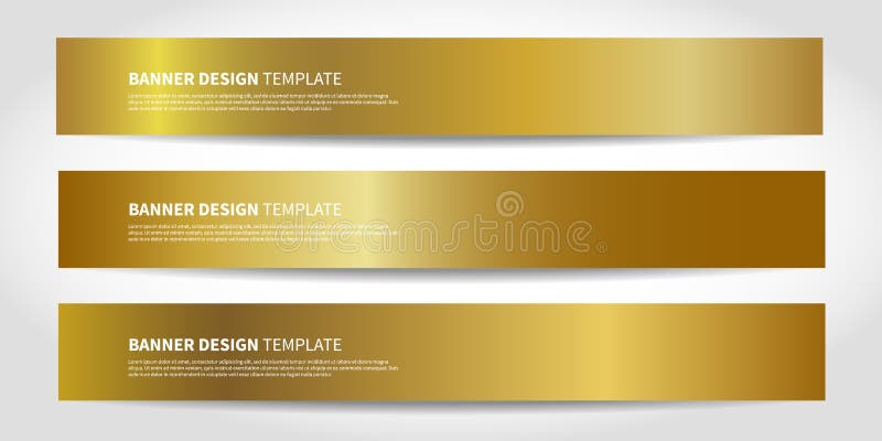 Vector Banners with Abstract Gold Background. Golden Website Headers ...