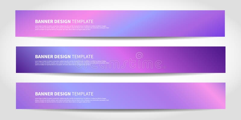 Vector Banners with Abstract Neon Background. Website Headers Stock ...