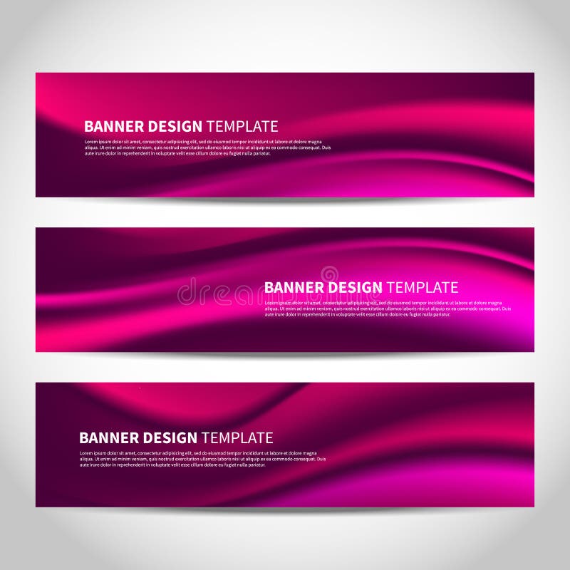 Vector Banners with Abstract Pink Wavy Background Stock Vector ...