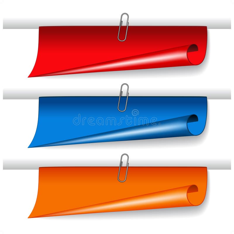 Vector Advertising Labels with Paperclip Stock Vector - Illustration of ...
