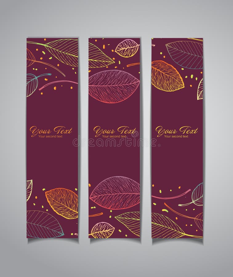 Vector Banners with Autumn Leaves Stock Vector - Illustration of ...