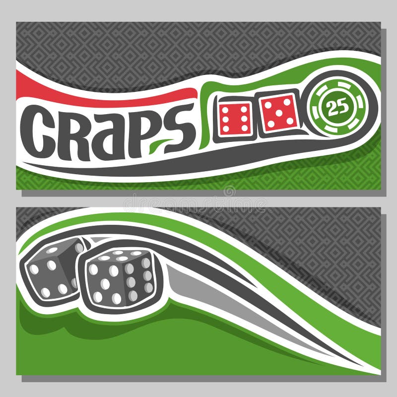 Vector banners for Craps stock vector. Illustration of casino - 90233396