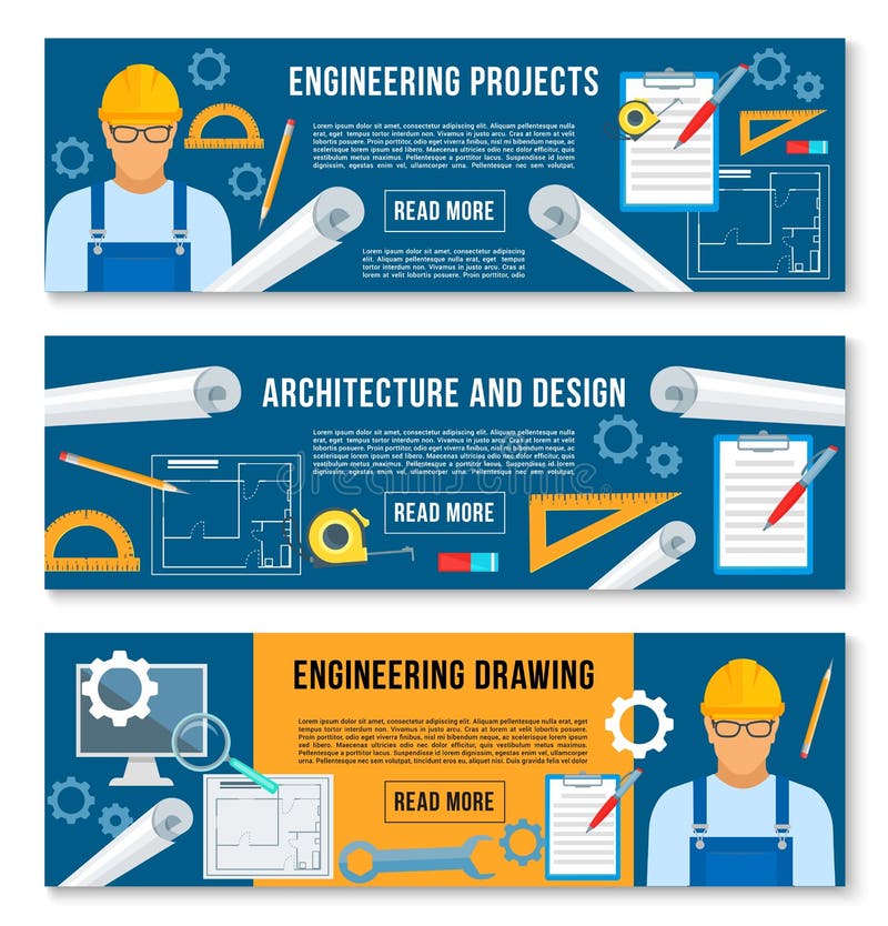 Vector Banners Home Interior Design Work Tools Stock Vector ...