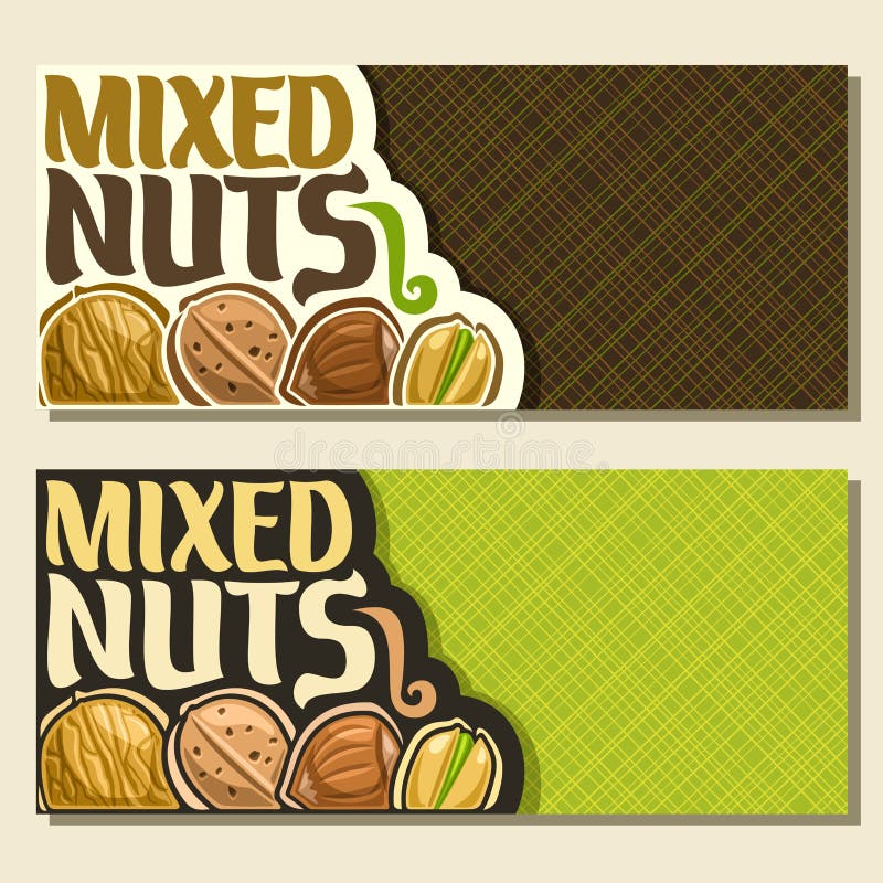 Vector banners for Nuts stock vector. Illustration of copyspace - 107240072