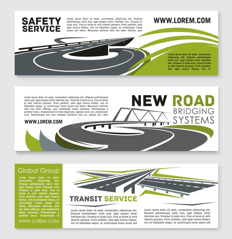 Vector Banners of Safety Road Construction Service Stock Vector ...
