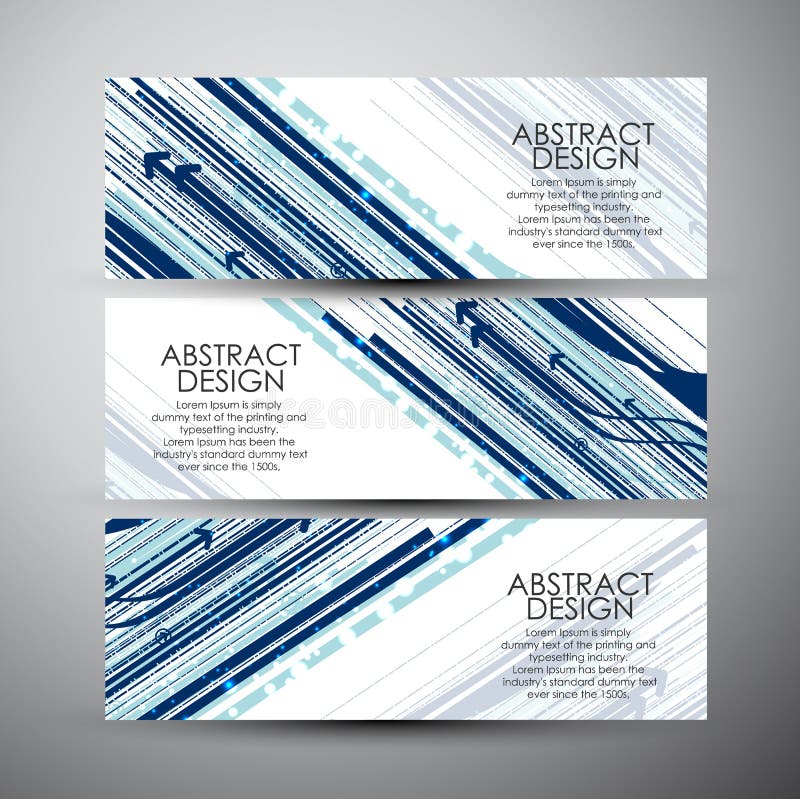 Vector Banners Set with Abstract Hi-tech Background. Stock Vector ...