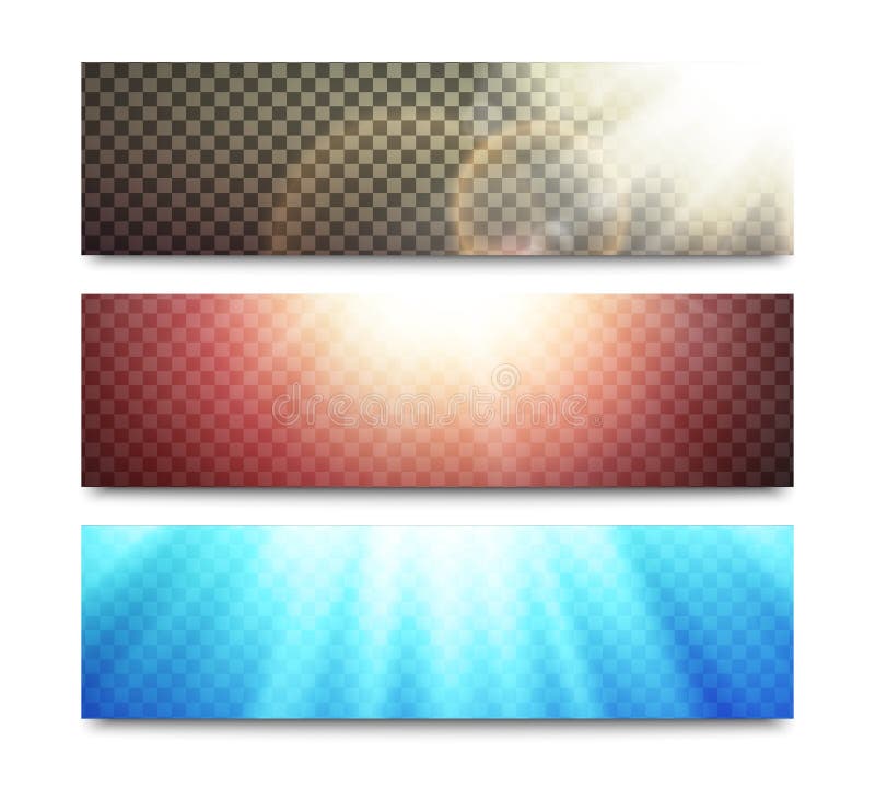 Vector Banners Set with Transparent Light Effects Stock Vector ...