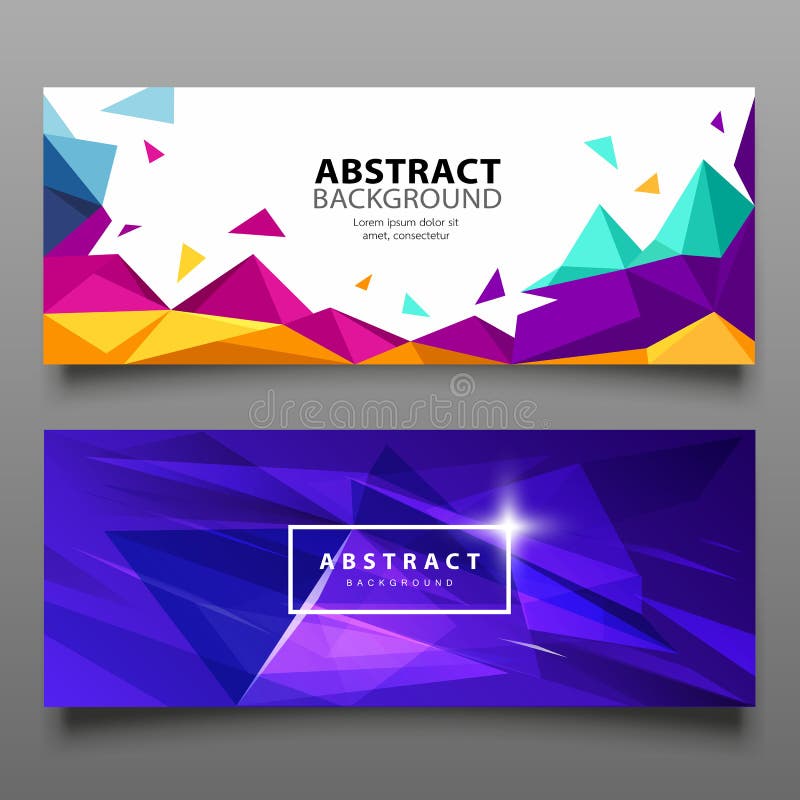 Vector Banners Triangle Geometric Abstract Colorful Design Stock Vector ...