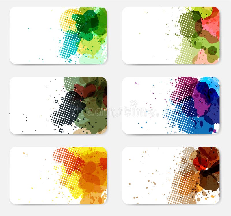 Vector Banners with Watercolor Paint Splash Stock Vector - Illustration ...