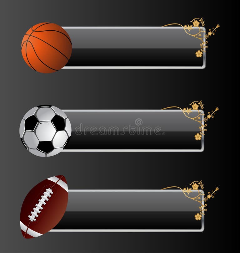 Football Banners Balls Stock Illustrations – 202 Football Banners Balls ...