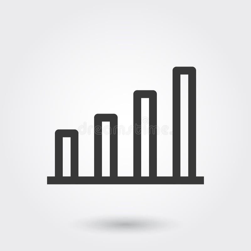 Vector, Bar Chart, Business Line Icon with Shadow Stock Vector ...