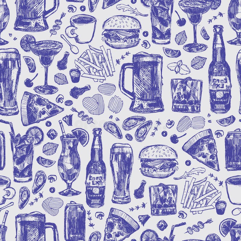 Vector Bar Cocktails Alcoholic Drinks and a Bit of Food Horizontal ...