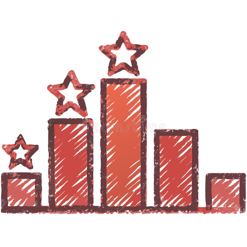 Vector Bar Graph with Stars Representing Success and Growth Stock Image ...
