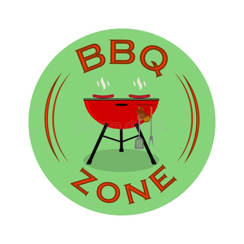 Vector Barbecue Zone or BBQ Rest Area Sign Design. Stock Vector ...