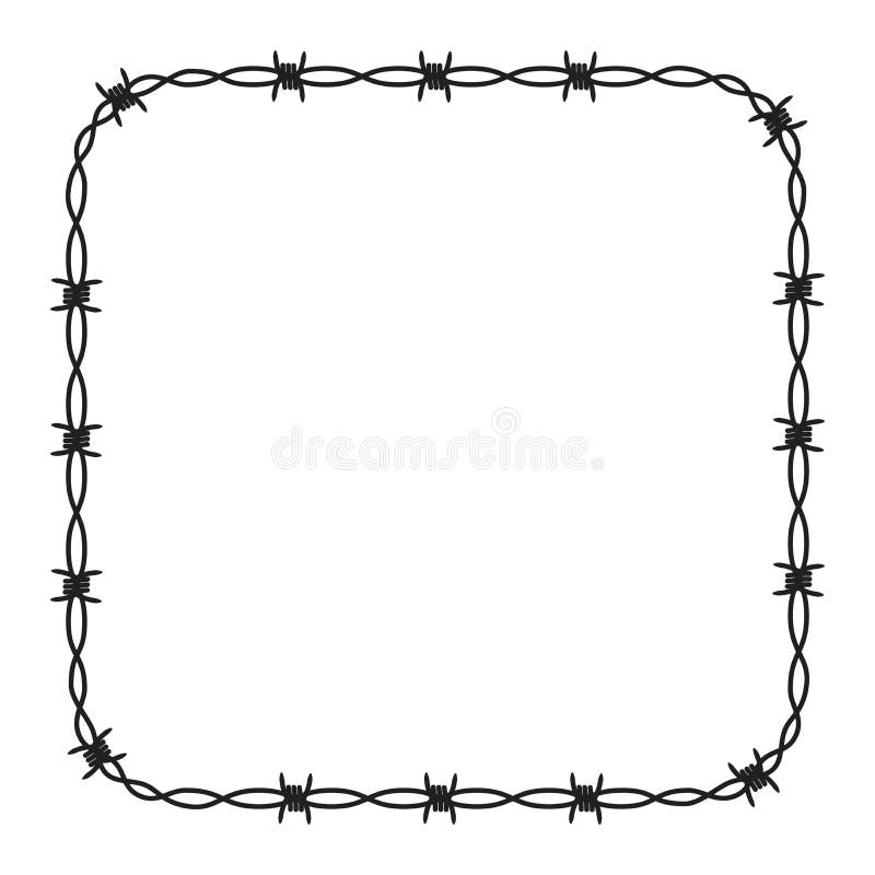 Vector Barbed Wire Frame Border Stock Vector - Illustration of crime ...