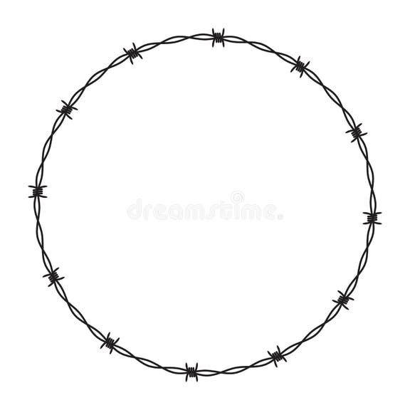 Vector Barbed Wire Round Frame Stock Vector - Illustration of black ...