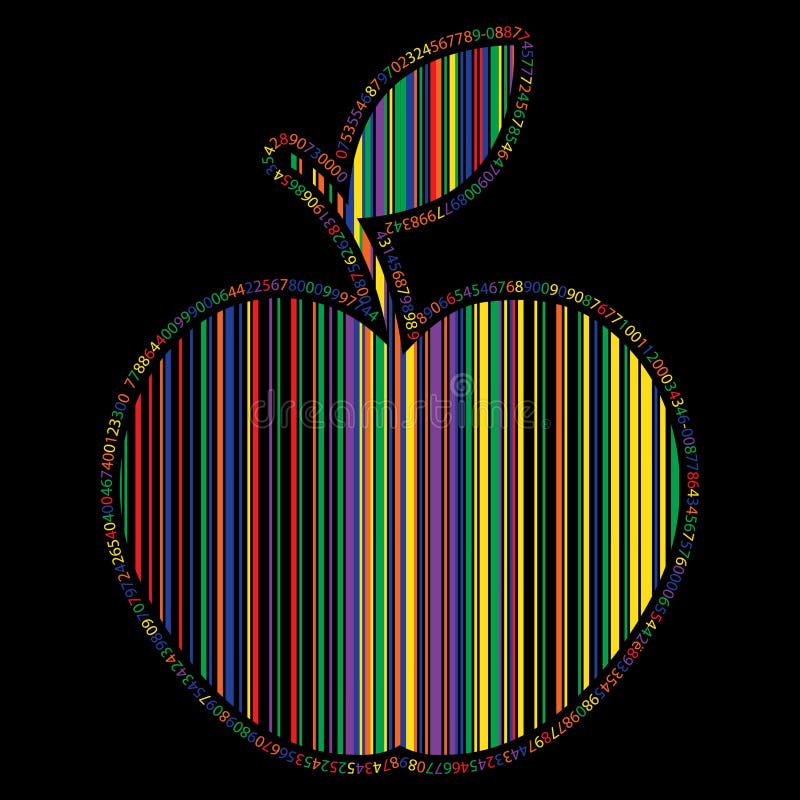 Vector Barcode Symbol of Apple Stock Vector - Illustration of label ...