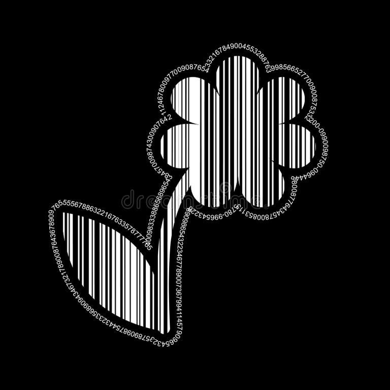 Vector Barcode Symbol of Flower Stock Vector - Illustration of cutout ...