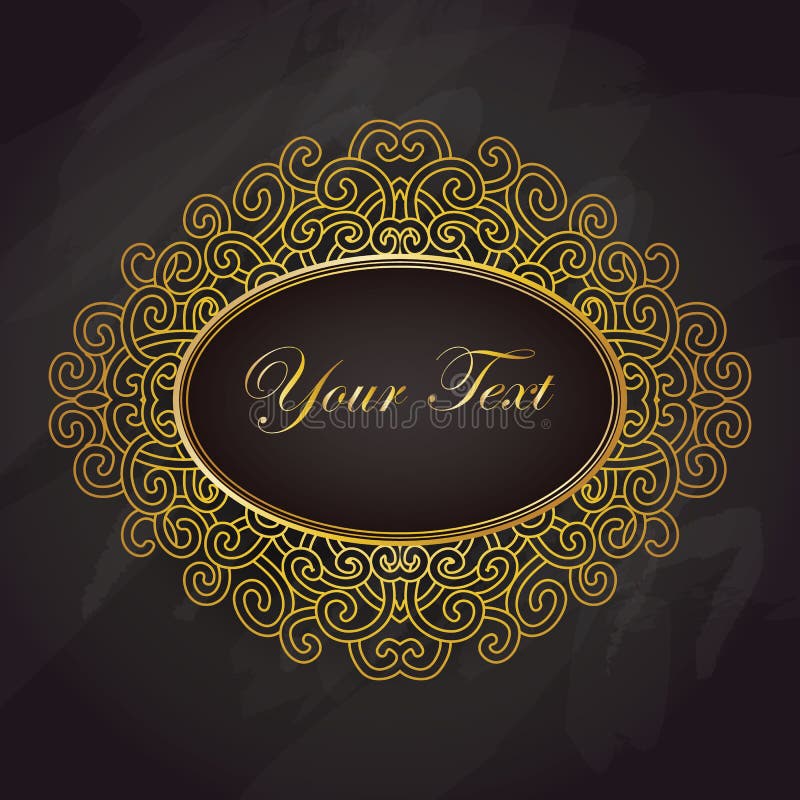 Vector Baroque Frame with Exclusive Horisontal Oval Ornament ...