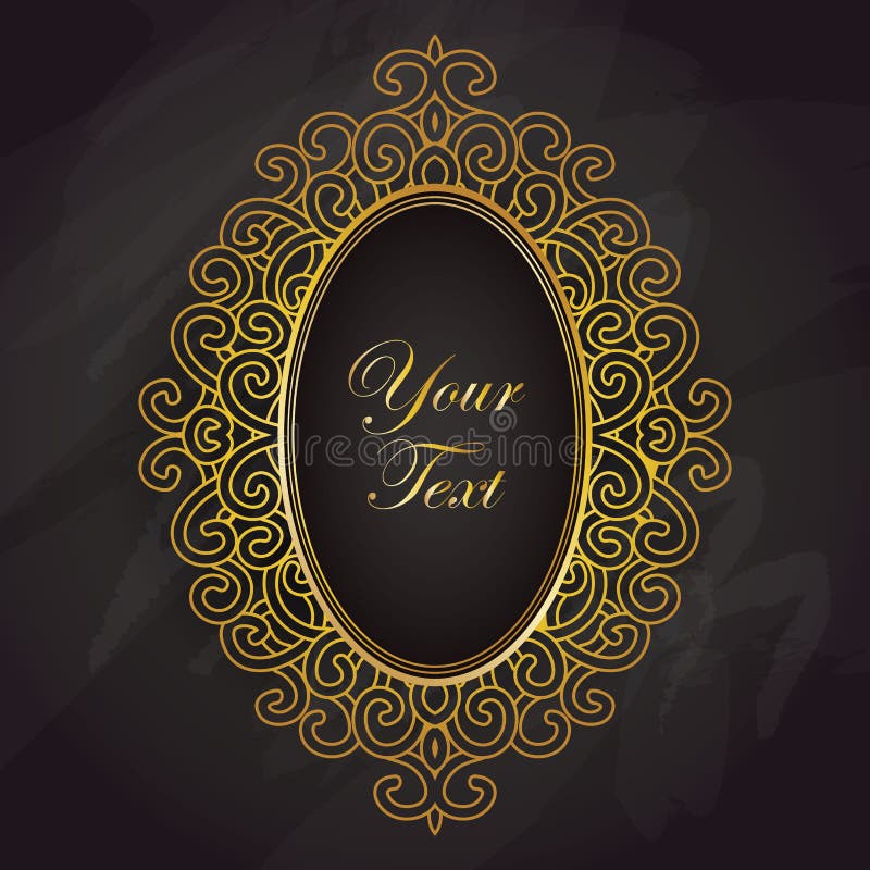 Vector Baroque Frame with Exclusive Vertical Oval Ornament, Decorative ...