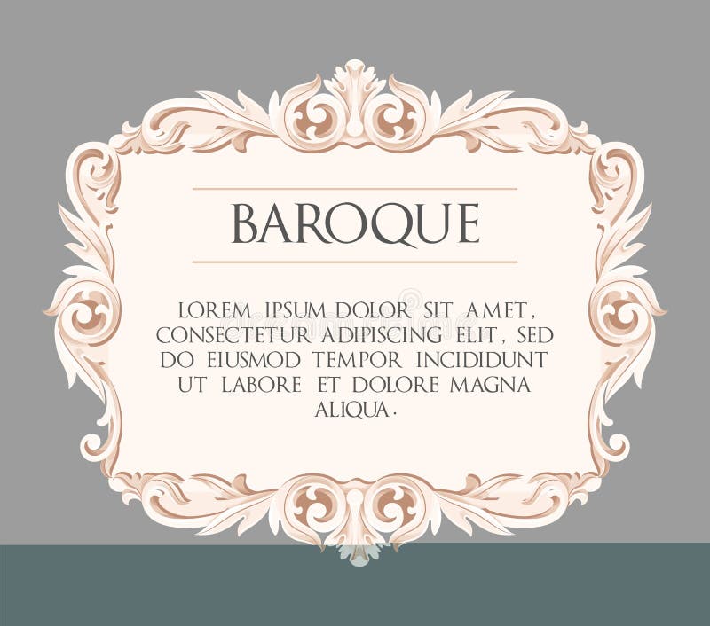Vector baroque frame stock vector. Illustration of floral - 88359505