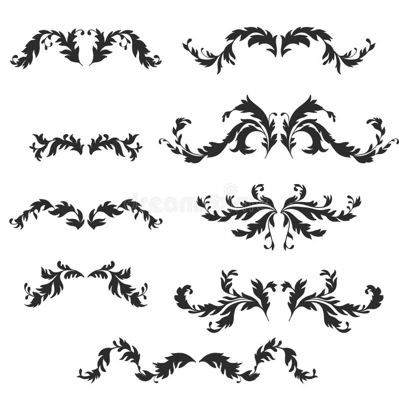 Vector Baroque Pattern Elements Stock Vector - Illustration of ...