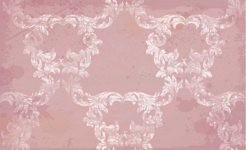 Vector Baroque Pattern in Pink Color. Handmade Decors Stock Vector ...