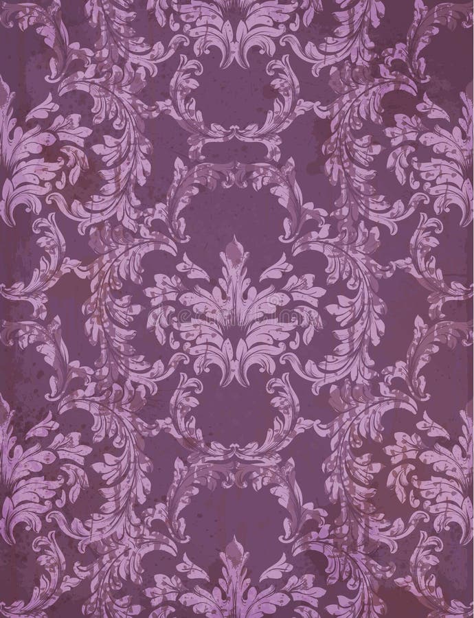 Rich Purple Baroque Mirror Frame Vector. French Imperial Luxury ...