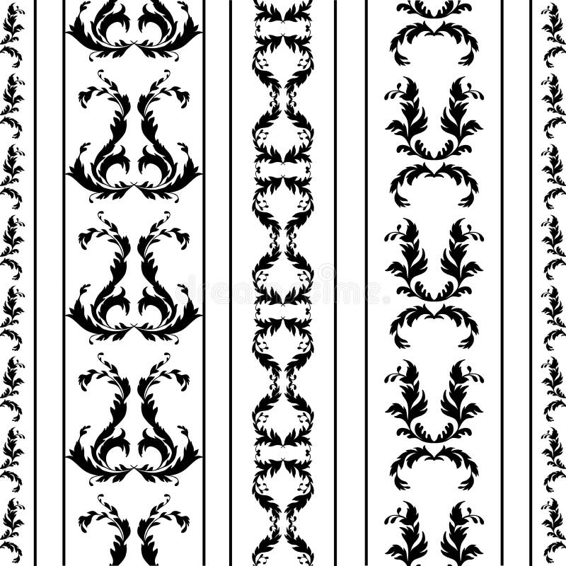 Vector Baroque Seamless Pattern Stock Vector - Illustration of flower ...